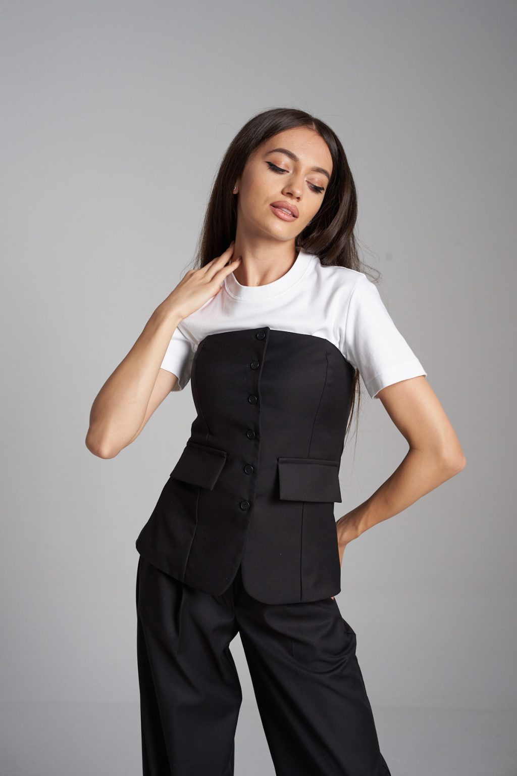 Top bustiera elegant negru - INNES Atelier